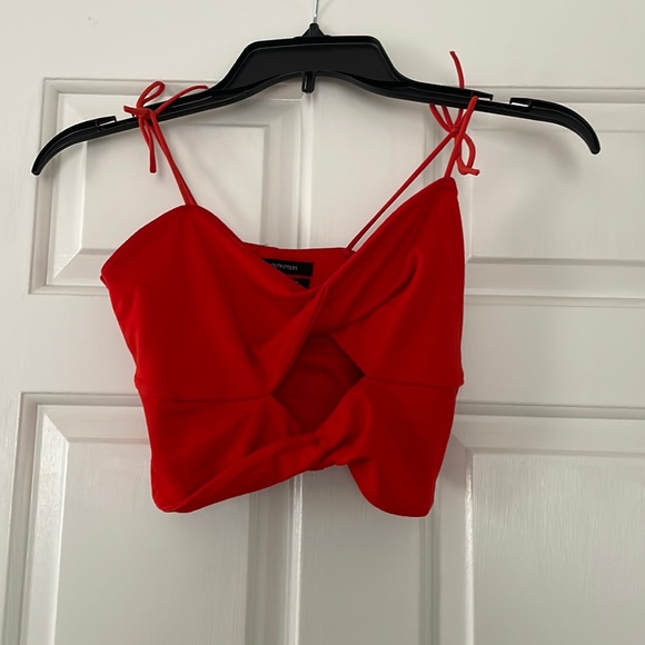Urban Outfitters | Tops | Urban Outfitters Front Cross Red Crop Top ...